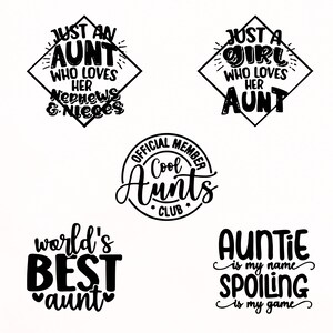 Aunt Svg Bundle, Aunt Clipart for Cricut, Auntie Silhouette, Aunt ...