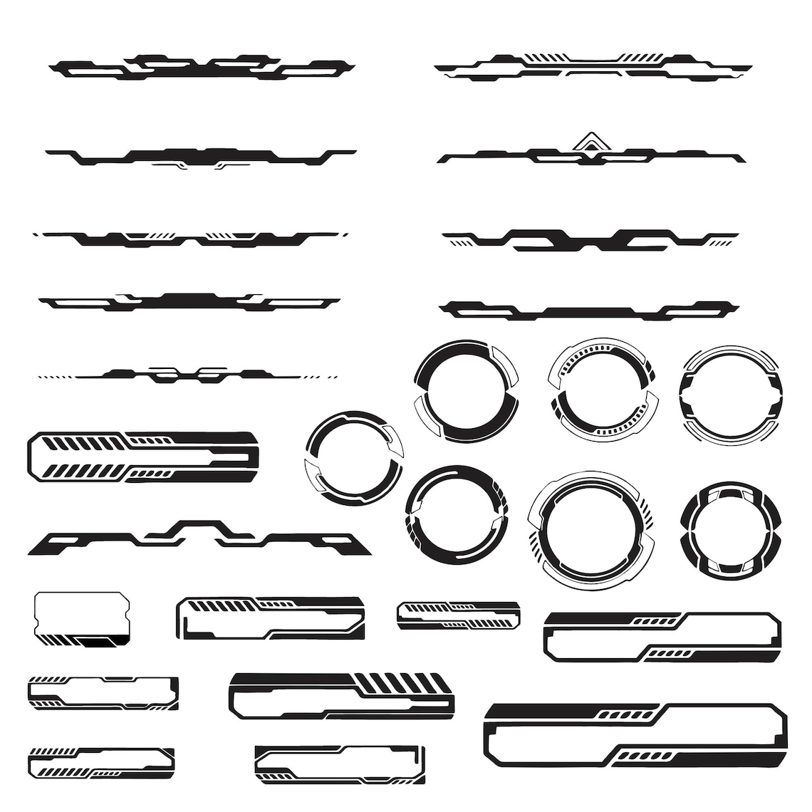 Cyber Futuristic Technology Svg Bundle, Tech Cyber Clipart for Cricut ...