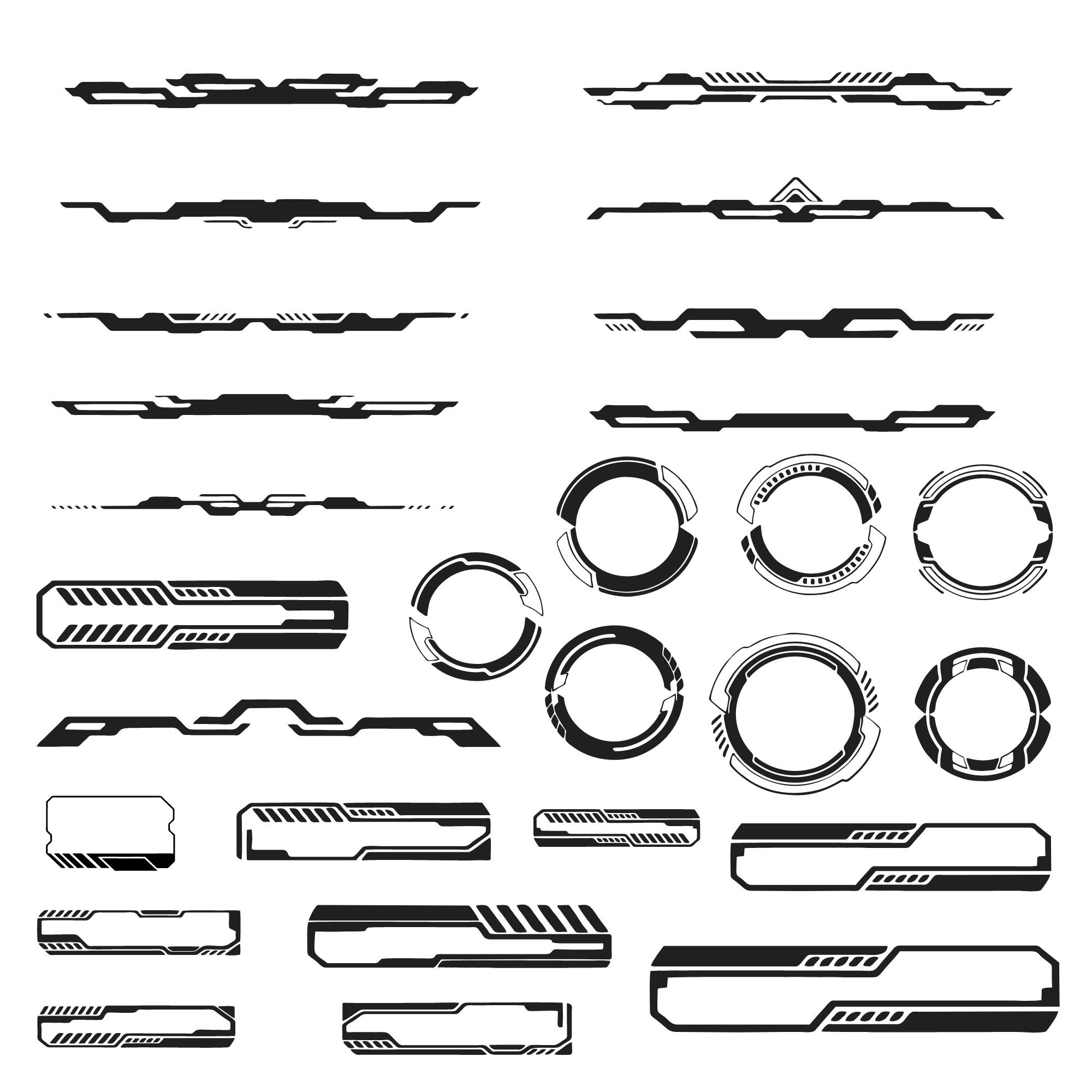 Cyber Futuristic Technology Svg Bundle, Tech Cyber Clipart for Cricut ...