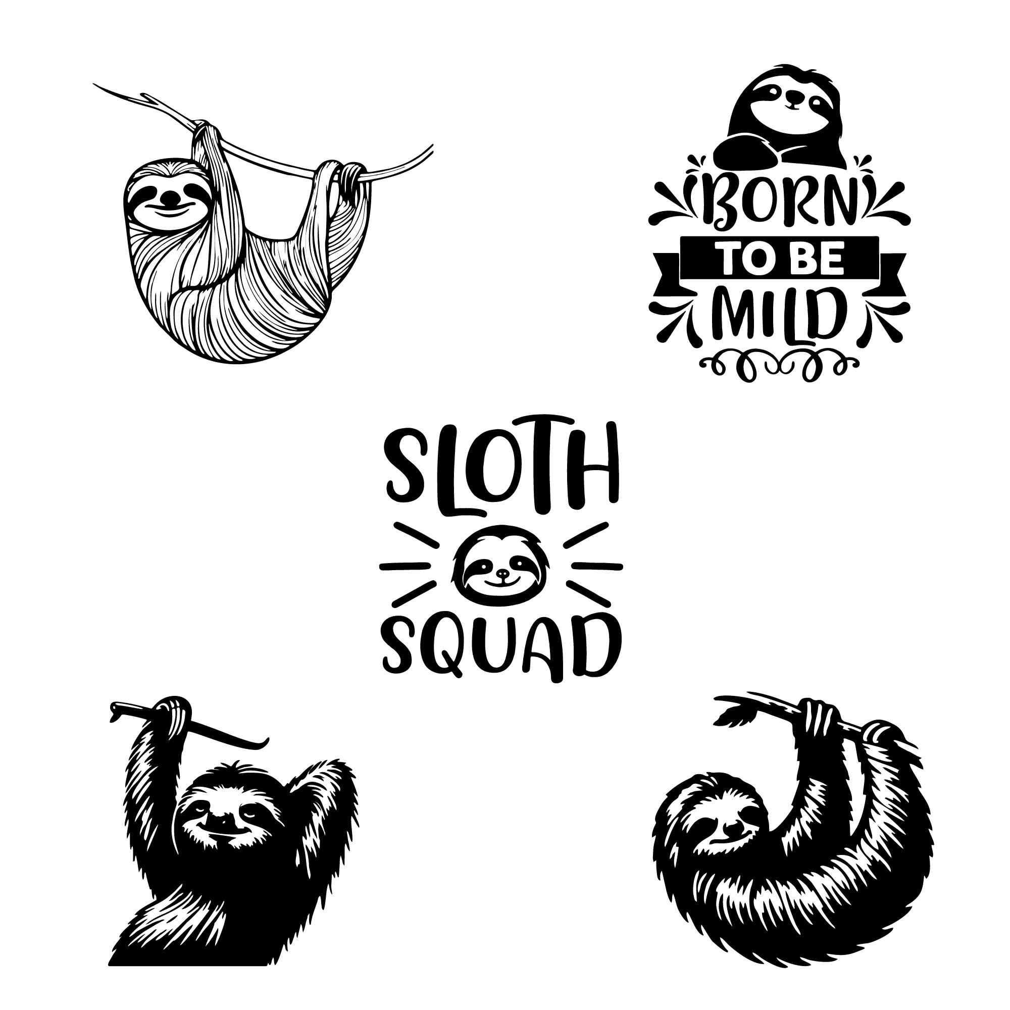 Sloth Svg Bundle, Sloth Clipart for Cricut, Cute Sloth Silhouette ...
