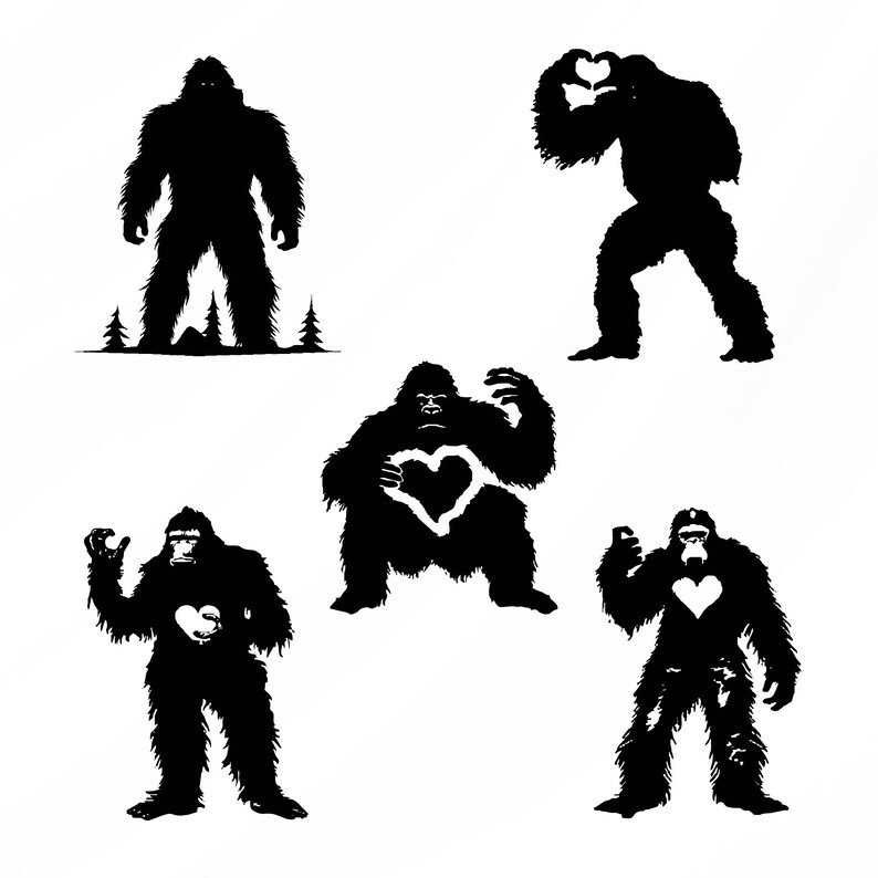 Big Foot Svg Bundle, Bigfoot Clipart for Cricut, Sasquatch Silhouette ...