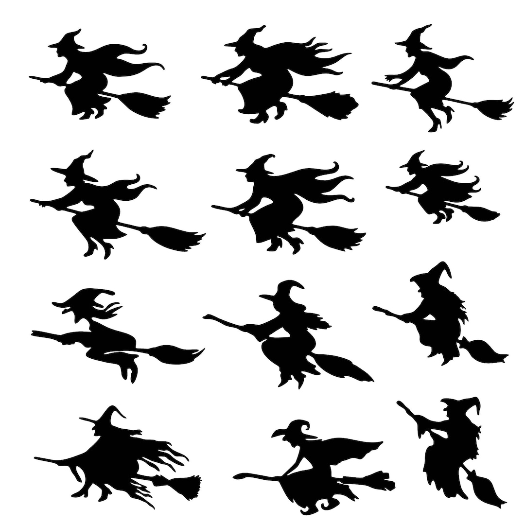Witch Svg Bundle, Witch Flying Clipart, Wicked Witch Vector, Flying ...