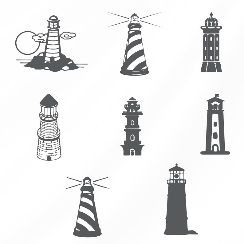 Lighthouse Svg Bundle, Lighthouse Clipart for Cricut, Nautical ...