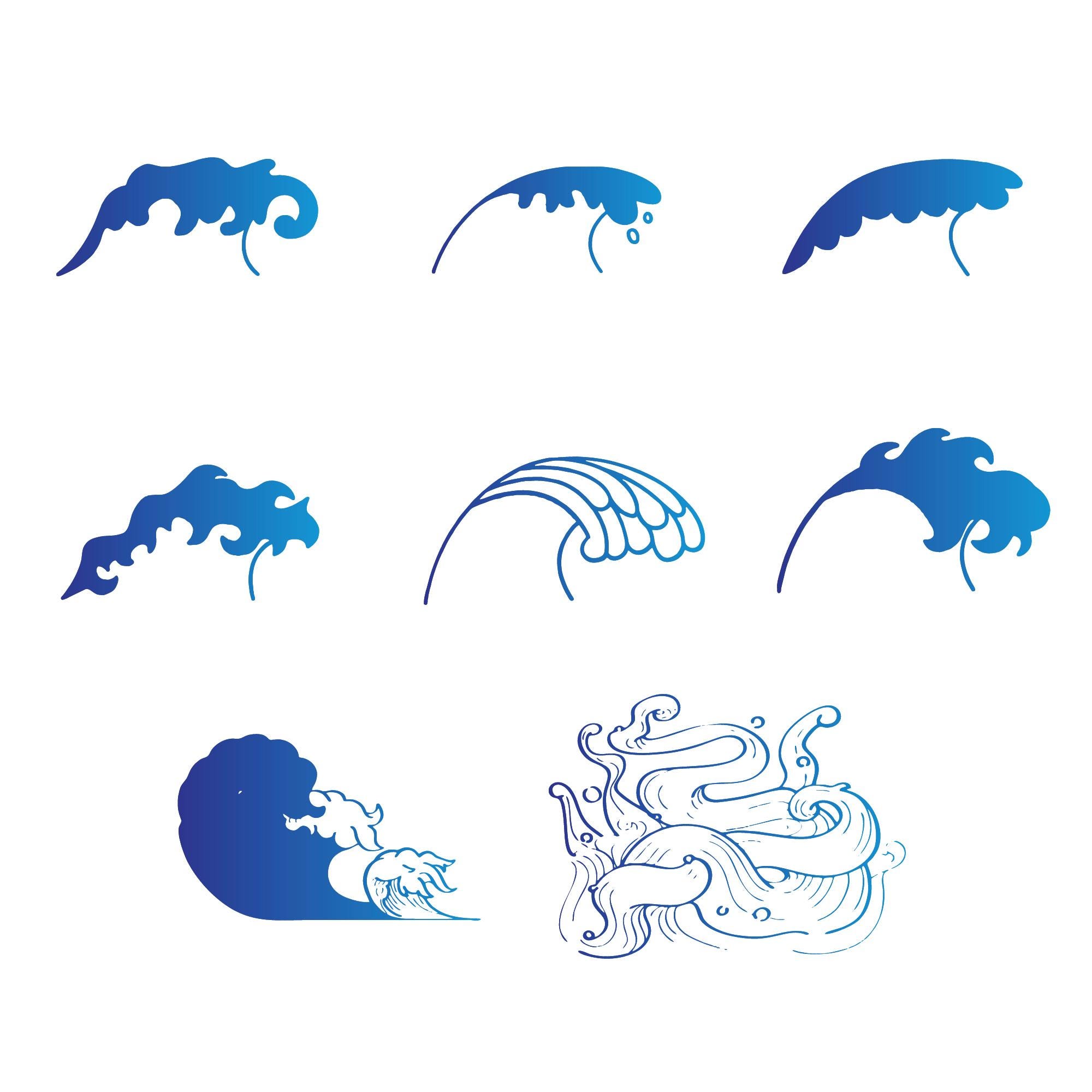 Wave Svg Bundle , Sea Wave Clipart for Cricut, Ocean Wave Silhouette ...