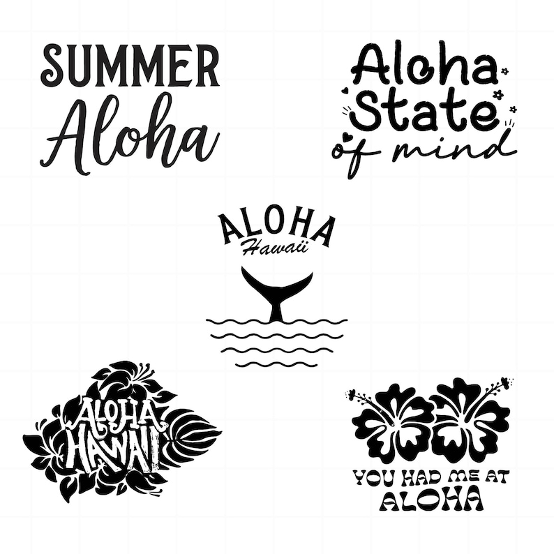 Aloha Svg Bundle, Aloha Clipart for Cricut, Aloha Beaches Silhouette ...