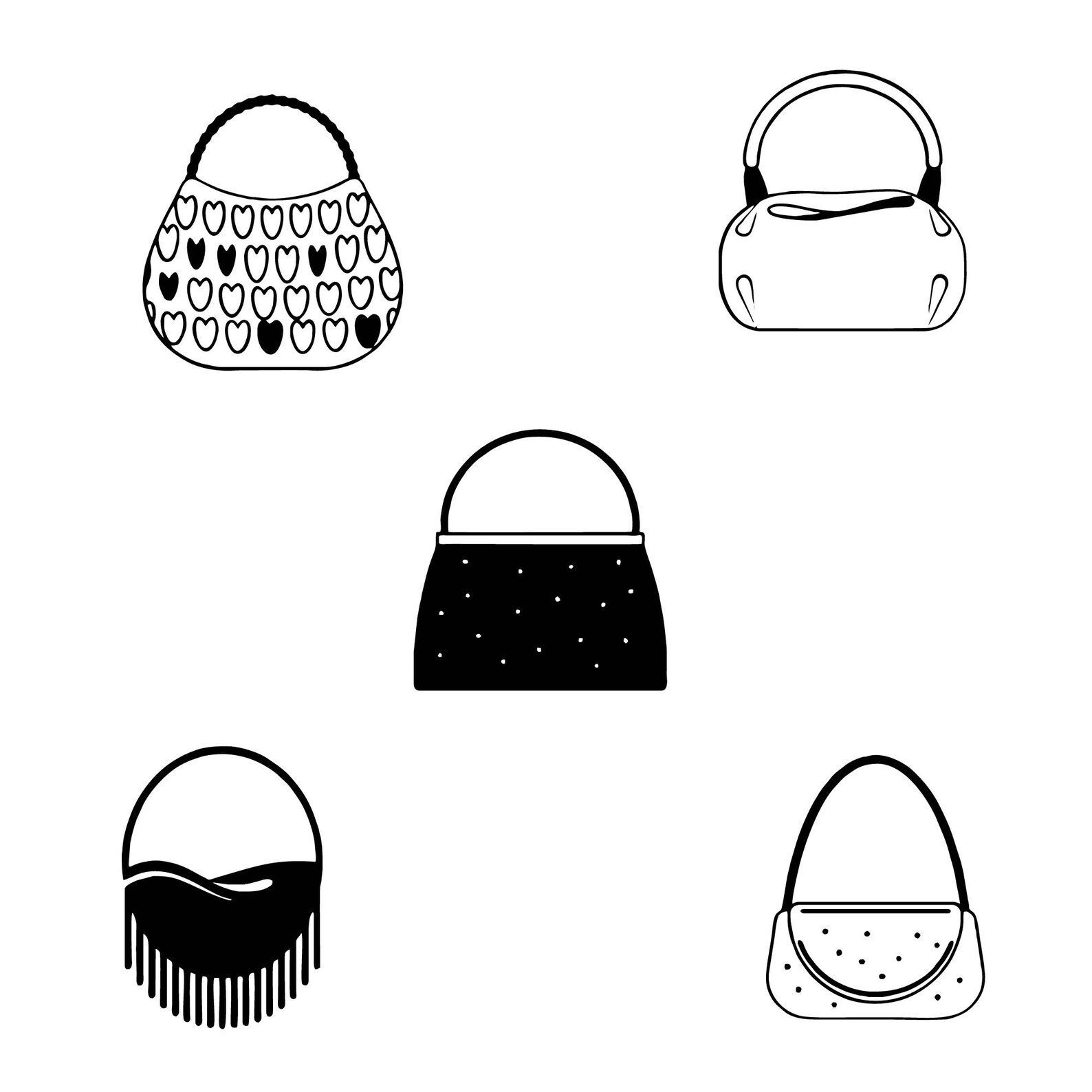 Handbag Svg Bundle, Handbag Clipart for Cricut, Purse Silhouette ...