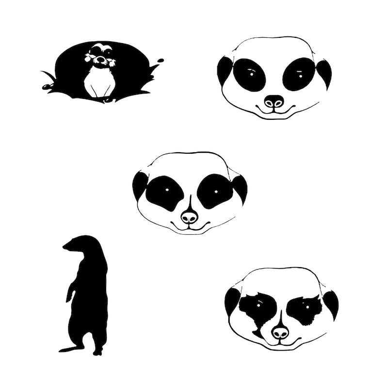 Meerkat Svg Bundle, Meerkat Clipart for Cricut, Cute Meerkat Silhouette ...