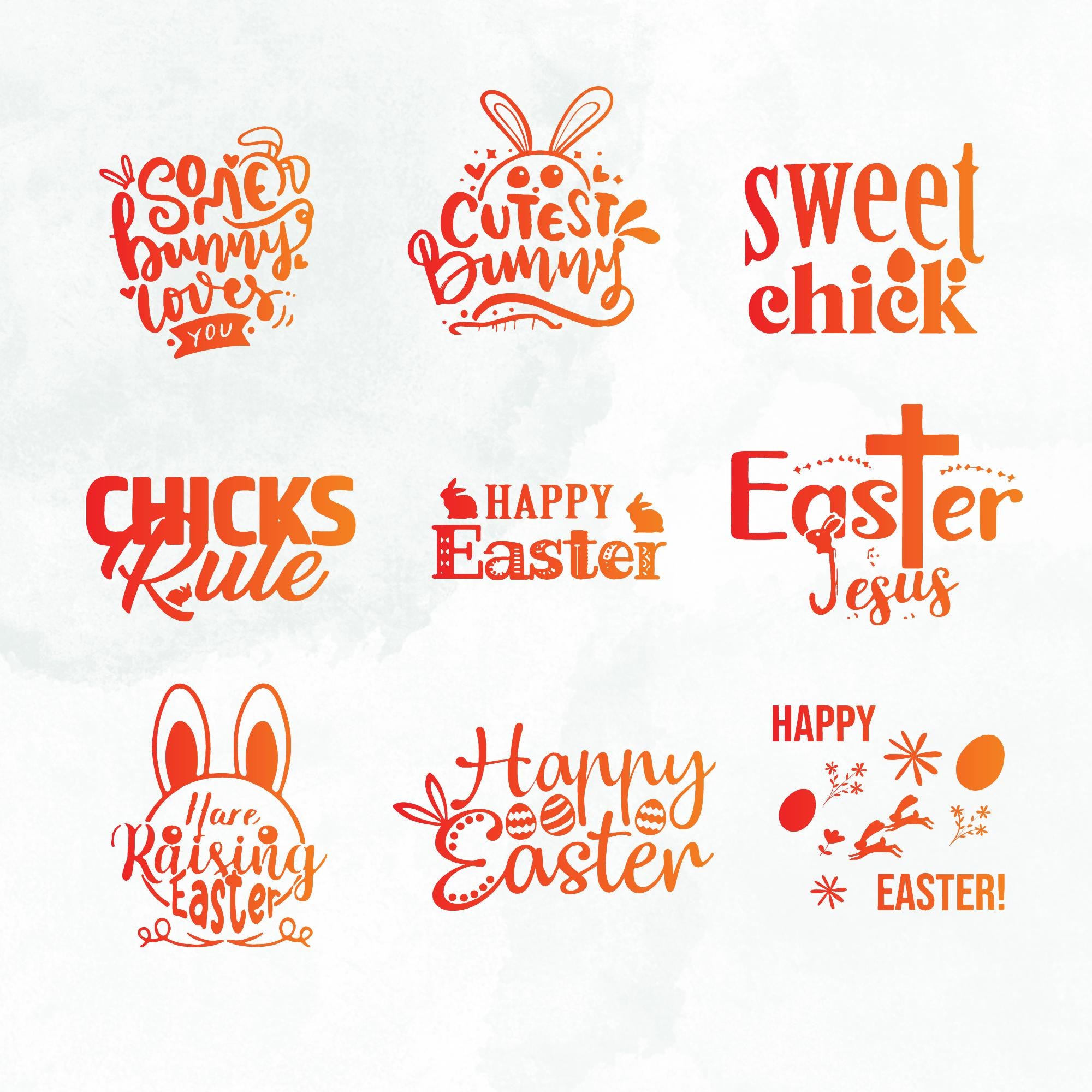 Easter Svg Bundle, Happy Easter Clipart for Cricut, Easter Silhouette ...
