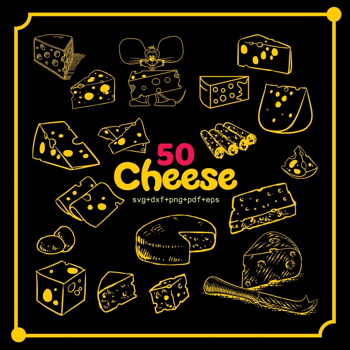 Cheese Svg Bundle, Cheese Clipart for Cricut, Cheese Svg, Cheese ...