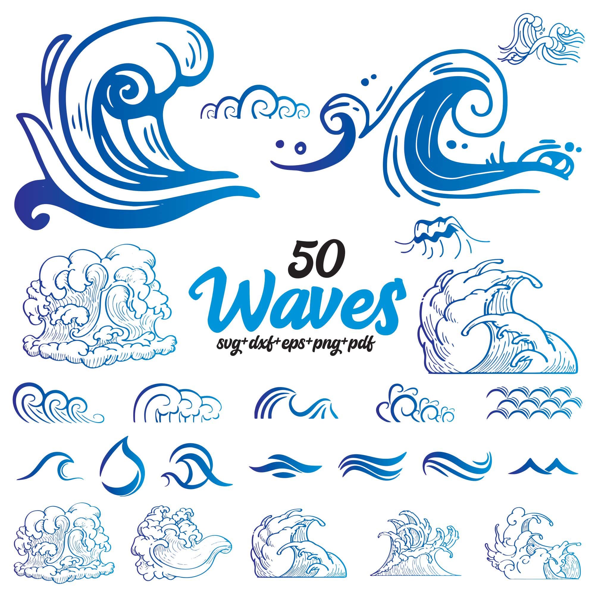 Wave Svg Bundle , Sea Wave Clipart for Cricut, Ocean Wave Silhouette ...