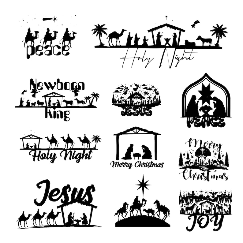 Nativity Scene Svg Bundle, Nativity Scene Clipart, Nativity Vector ...