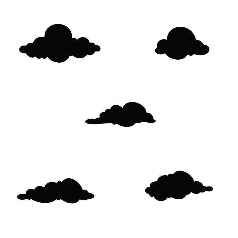 Clouds Svg Bundle Clipart Cricut Clouds Silhouette Fluffy Clouds Vector ...