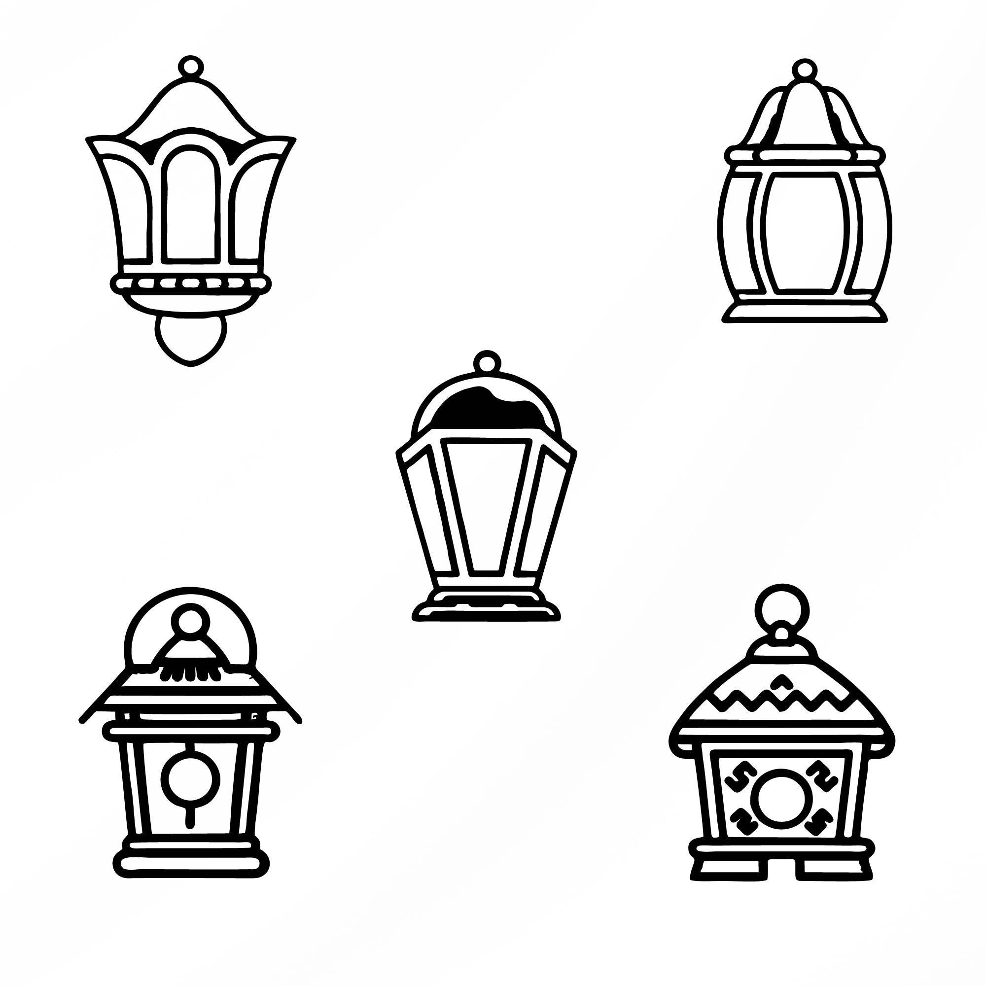 Lantern Svg Bundle Clipart Cricut Camping Lamp Silhouette Lantern ...