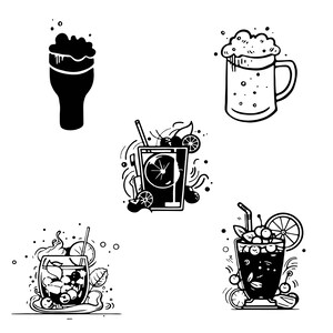Soda Svg Bundle Clipart Cricut Drinks Silhouette Soda Drinks Vector Bar ...