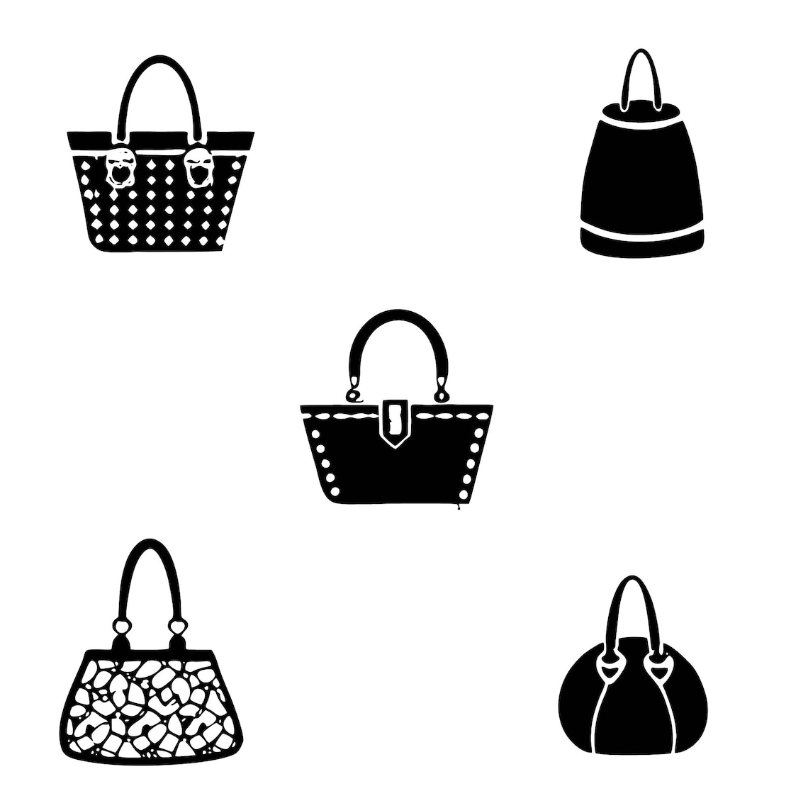 Handbag Svg Bundle, Handbag Clipart for Cricut, Purse Silhouette ...
