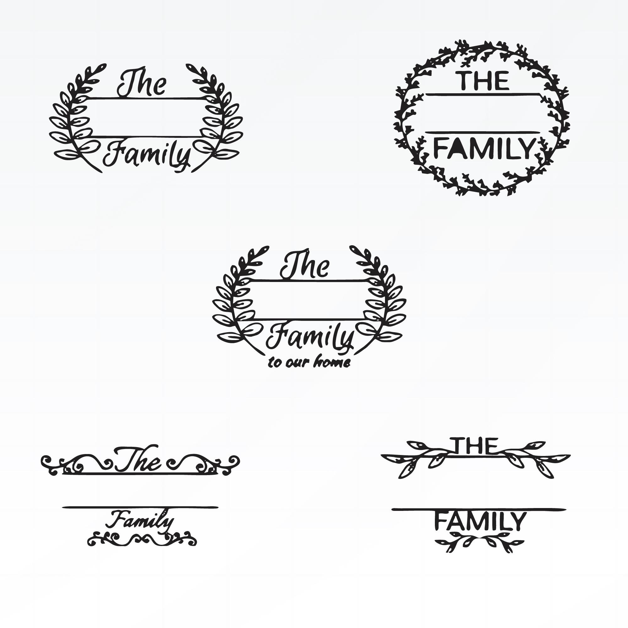 Family Name Monogram Svg Bundle, Family Name Monogram Clipart for ...