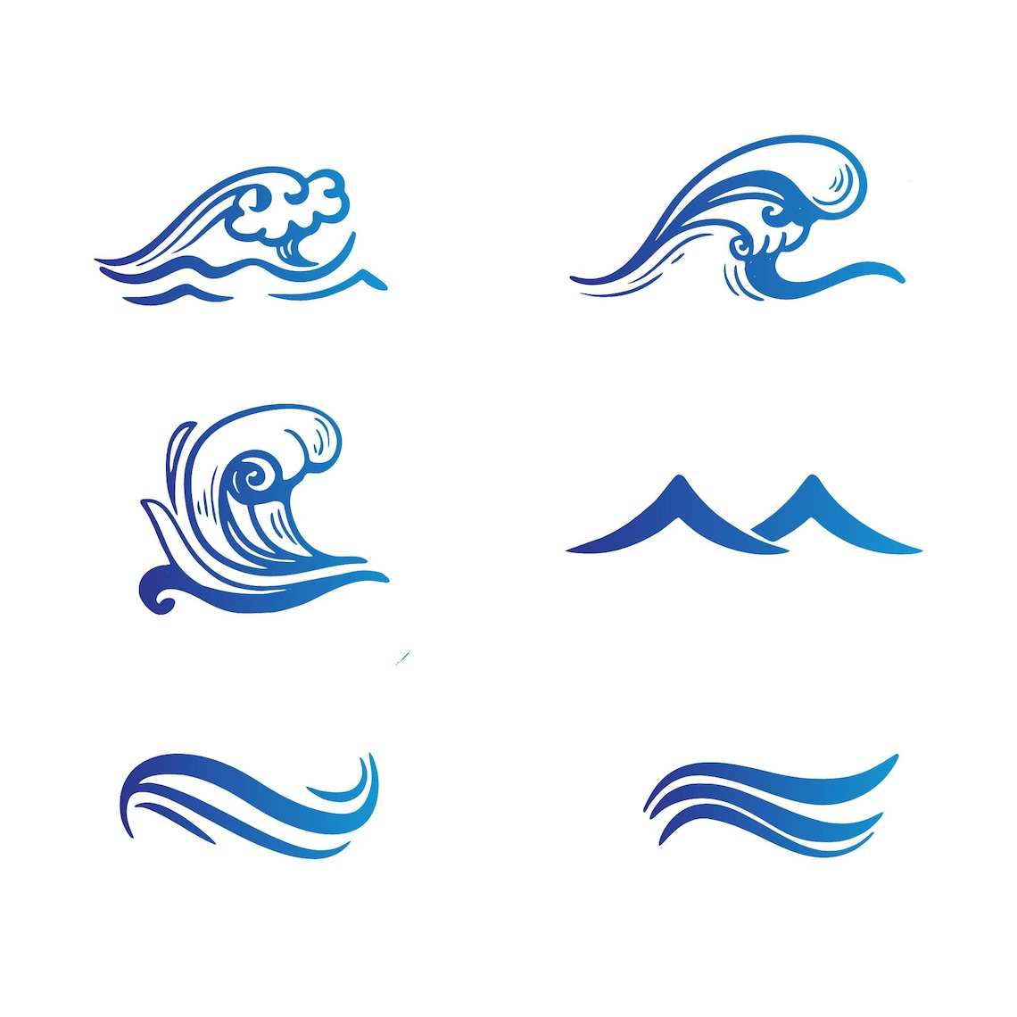 Wave Svg Bundle , Sea Wave Clipart for Cricut, Ocean Wave Silhouette ...