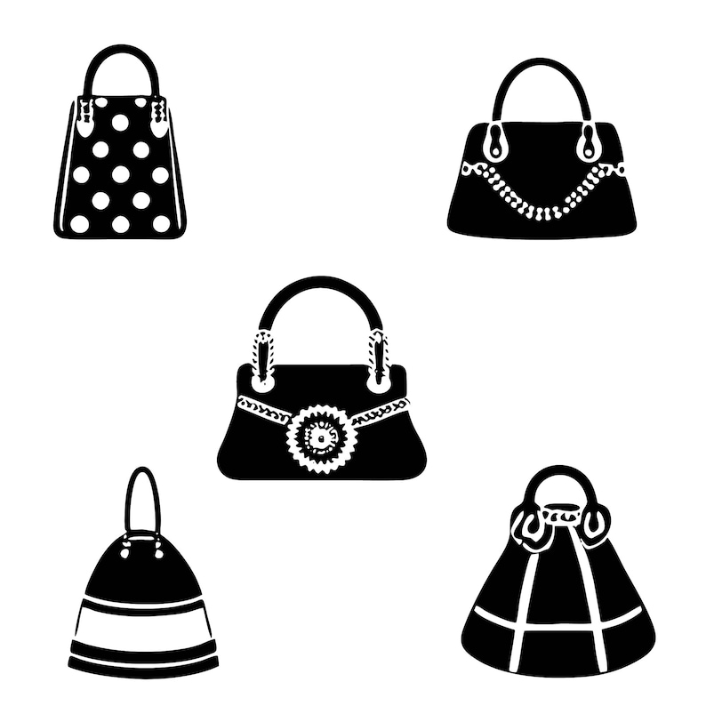 Handbag Svg Bundle, Handbag Clipart for Cricut, Purse Silhouette ...