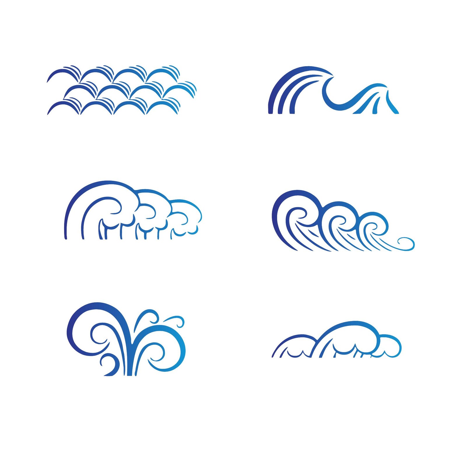Wave Svg Bundle , Sea Wave Clipart for Cricut, Ocean Wave Silhouette ...