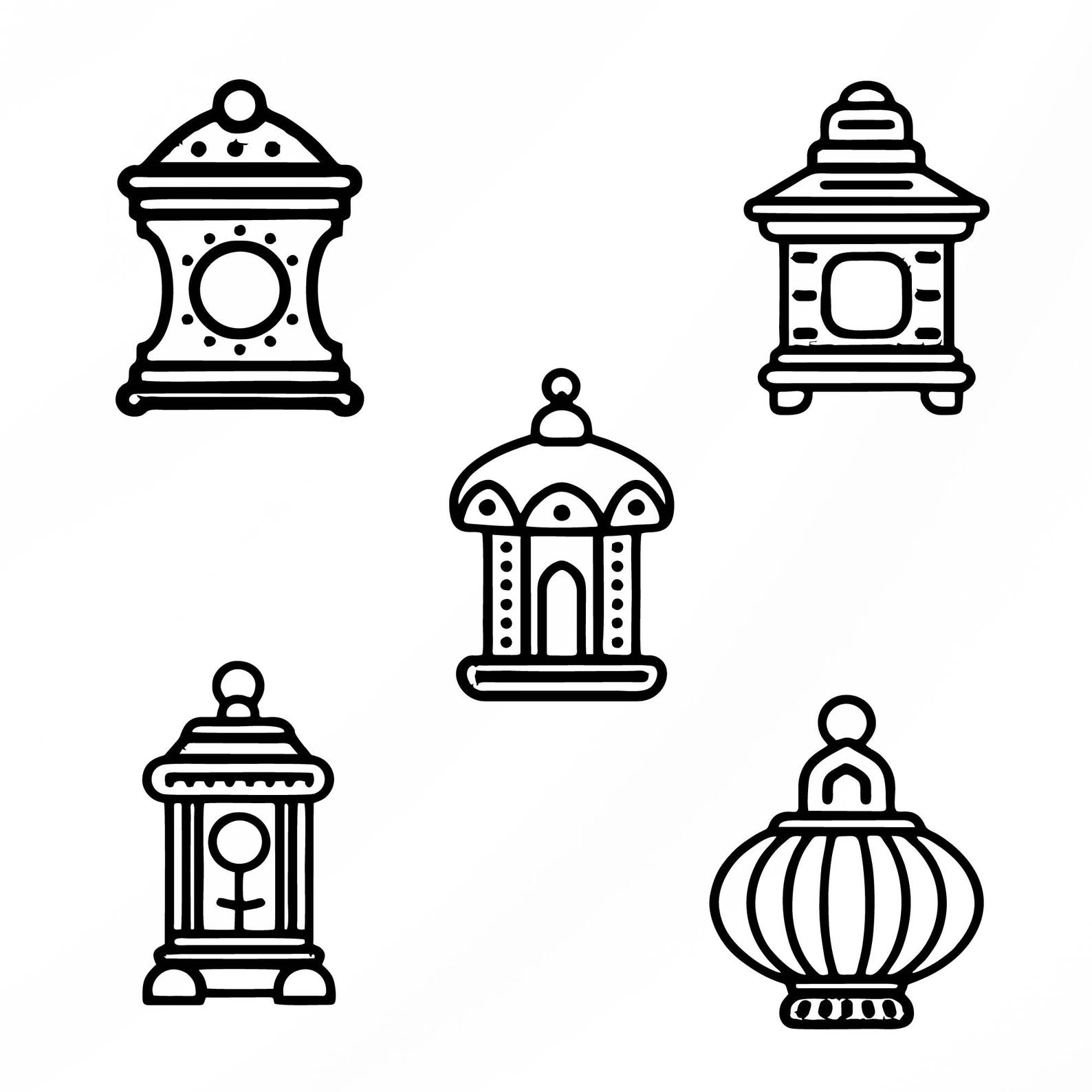 Lantern Svg Bundle Clipart Cricut Camping Lamp Silhouette Lantern ...