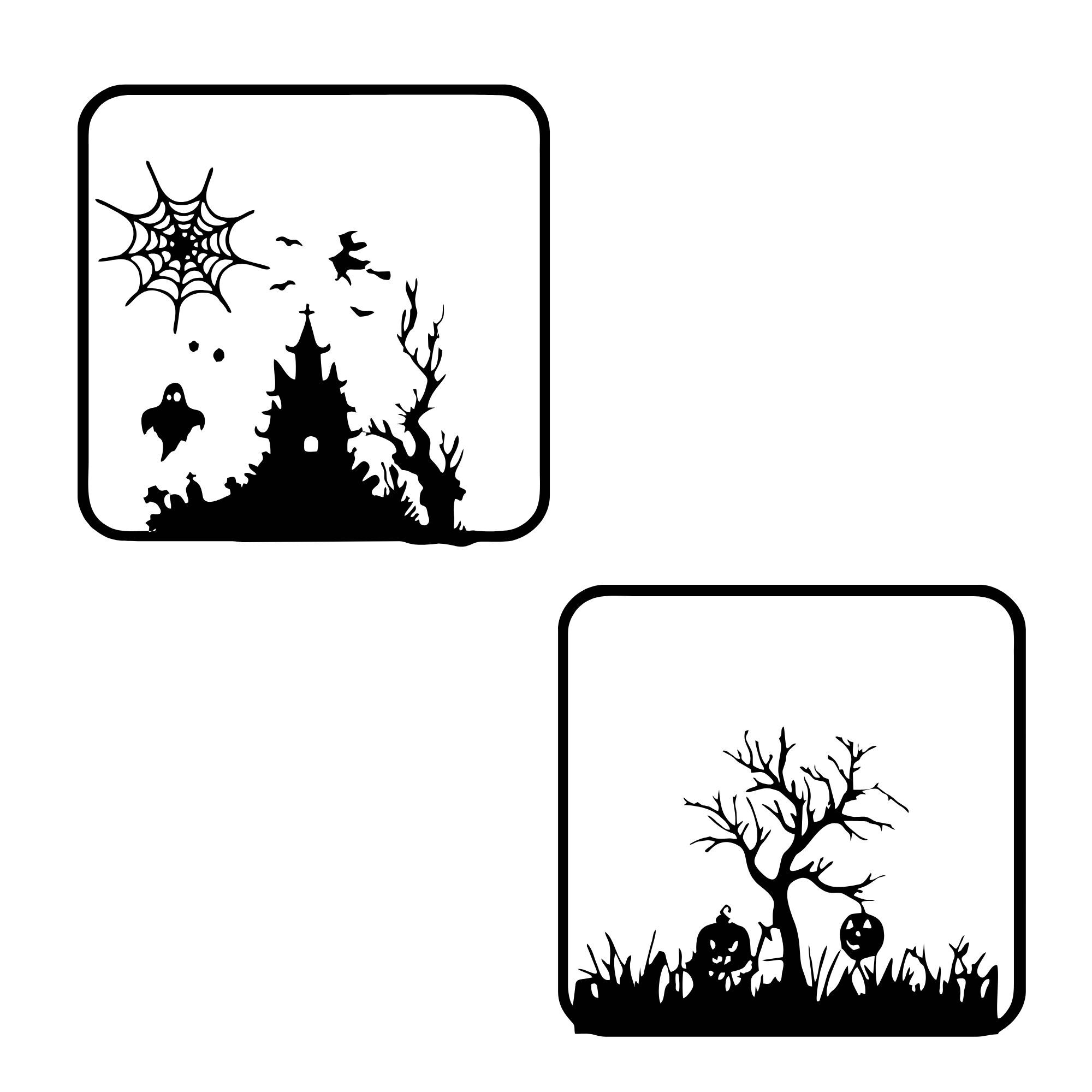 Halloween Scene Svg Bundle, Halloween Clipart, Spooky Scenes Vector ...