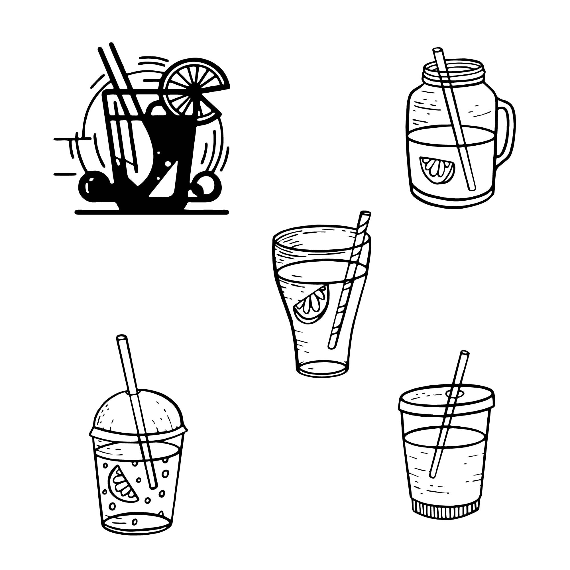 Soda Svg Bundle Clipart Cricut Drinks Silhouette Soda Drinks Vector Bar ...