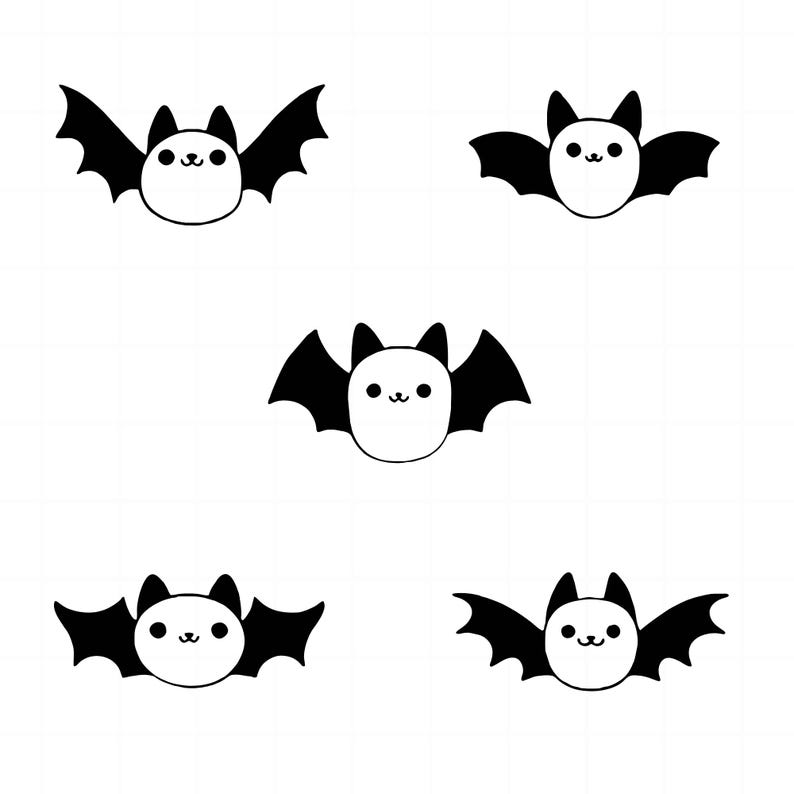 Bat Svg Bundle, Bat Clipart for Cricut, Halloween Bat Silhouette, Bat ...