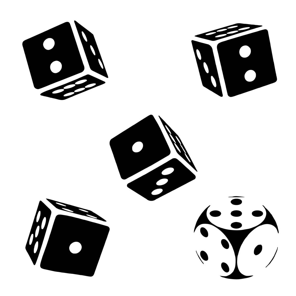 Dice Svg Bundle Clipart Cricut Casino Silhouette Two Dice Vector Luddo ...