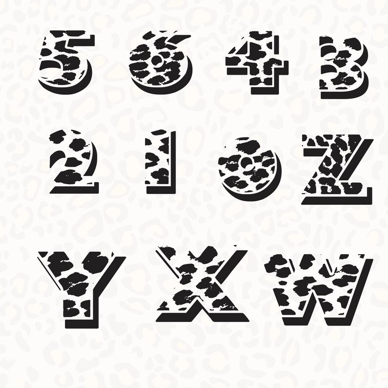 Leopard Print Alphabet Svg Bundle, Leopard Alphabet Clipart for Cricut ...