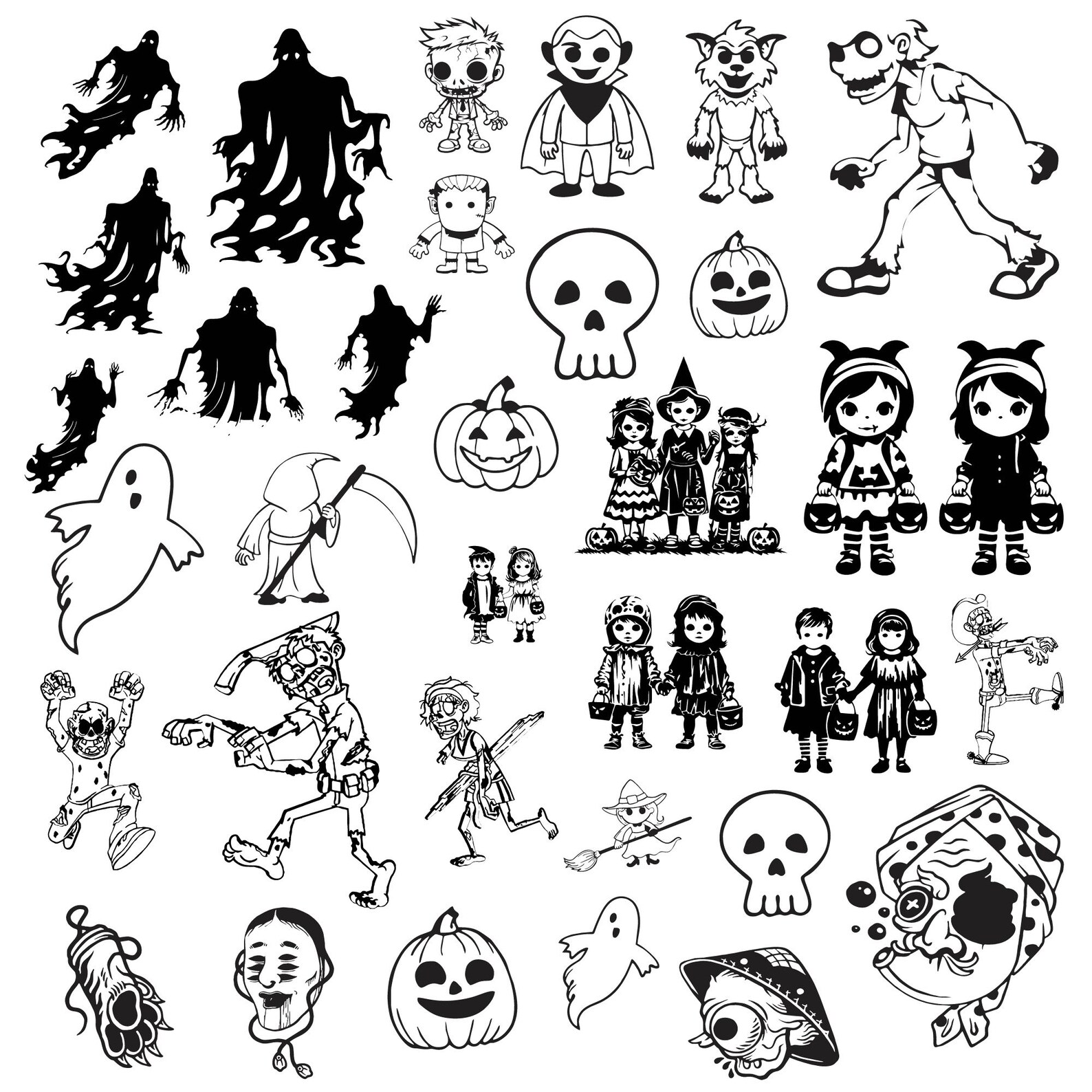 Horror Svg Bundle, Horror Clipart for Cricut, Halloween Silhouette ...