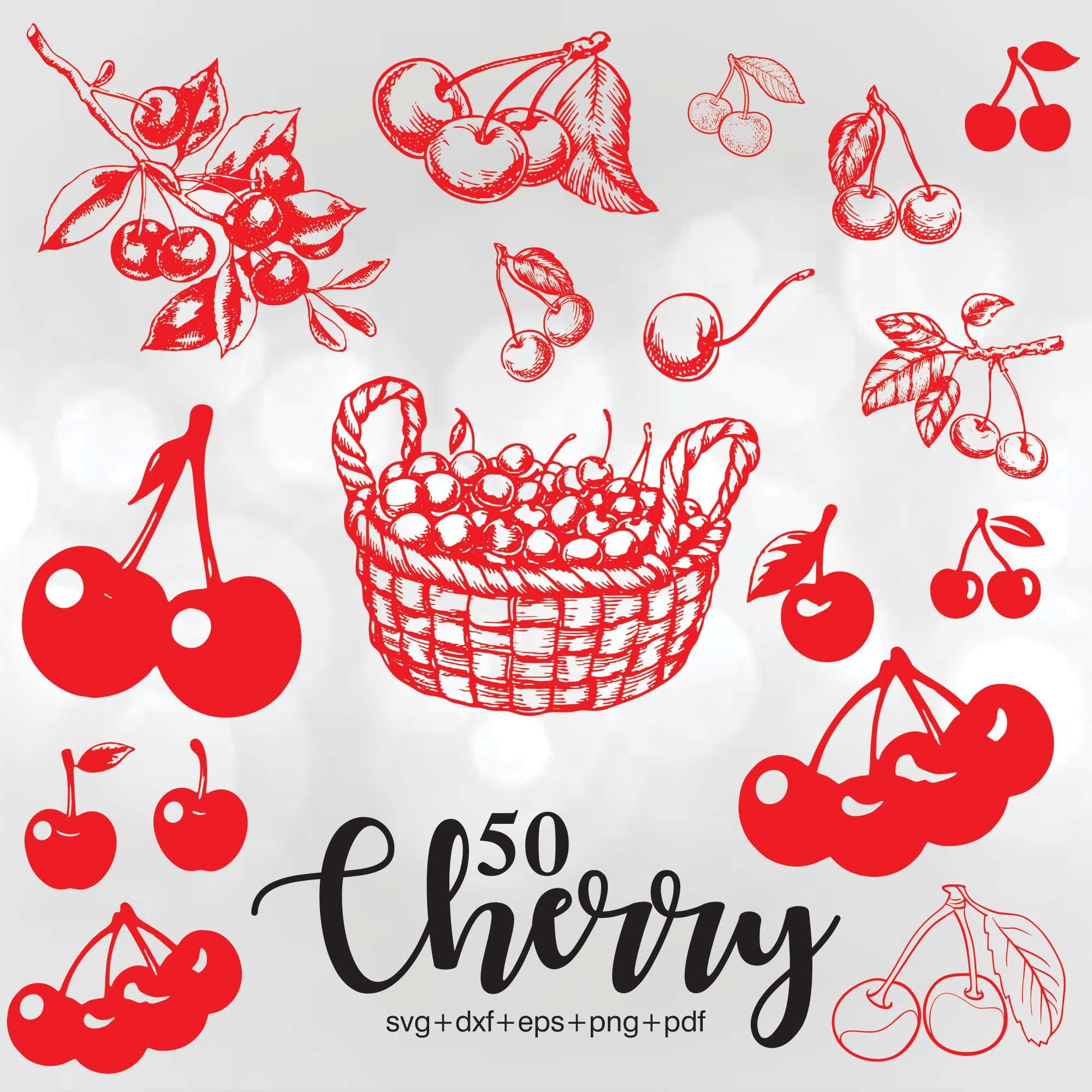 Cherry Svg Bundle , Cherry Clipart for Cricut, Fruit Silhouette, Cherry ...