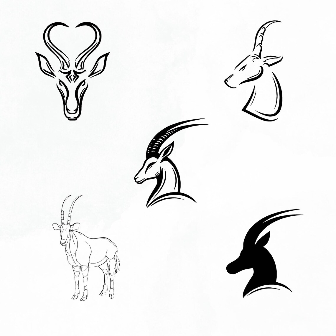 Oryx Svg Bundle, Oryx Clipart for Cricut, Animal Silhouette, Oryx ...
