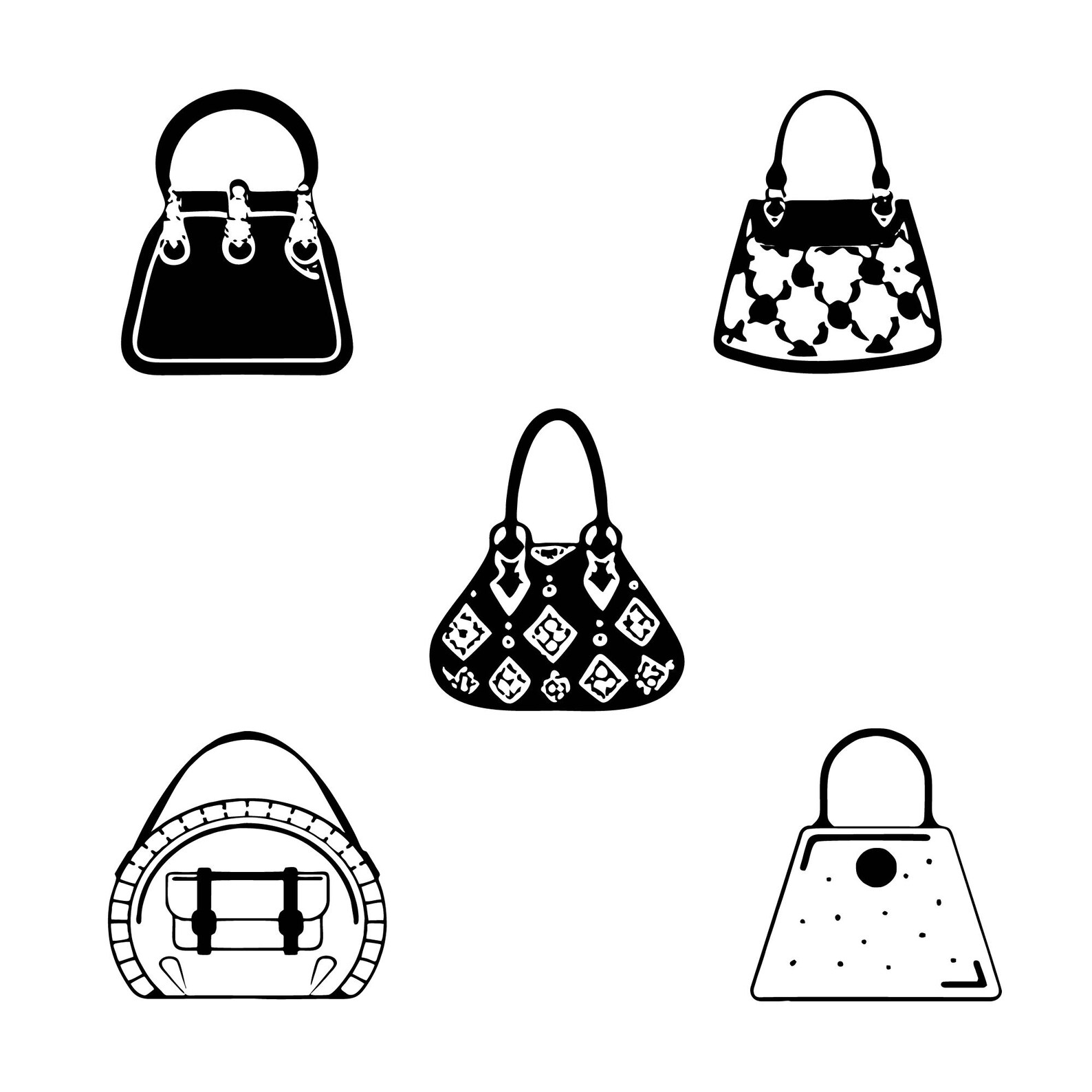 Handbag Svg Bundle, Handbag Clipart for Cricut, Purse Silhouette ...