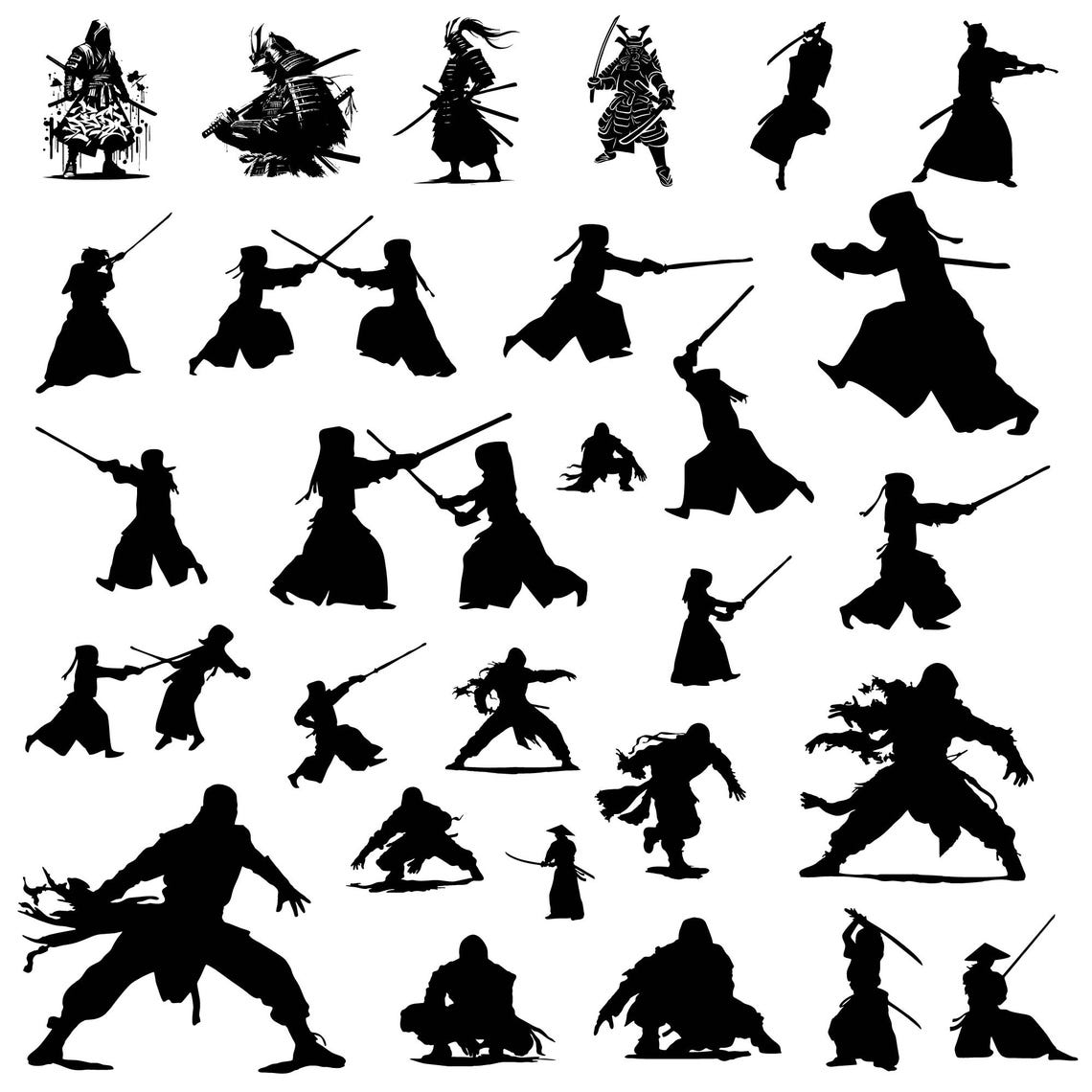 Samurai Svg Bundle, Samurai Clipart for Cricut, Samurai Warrior ...