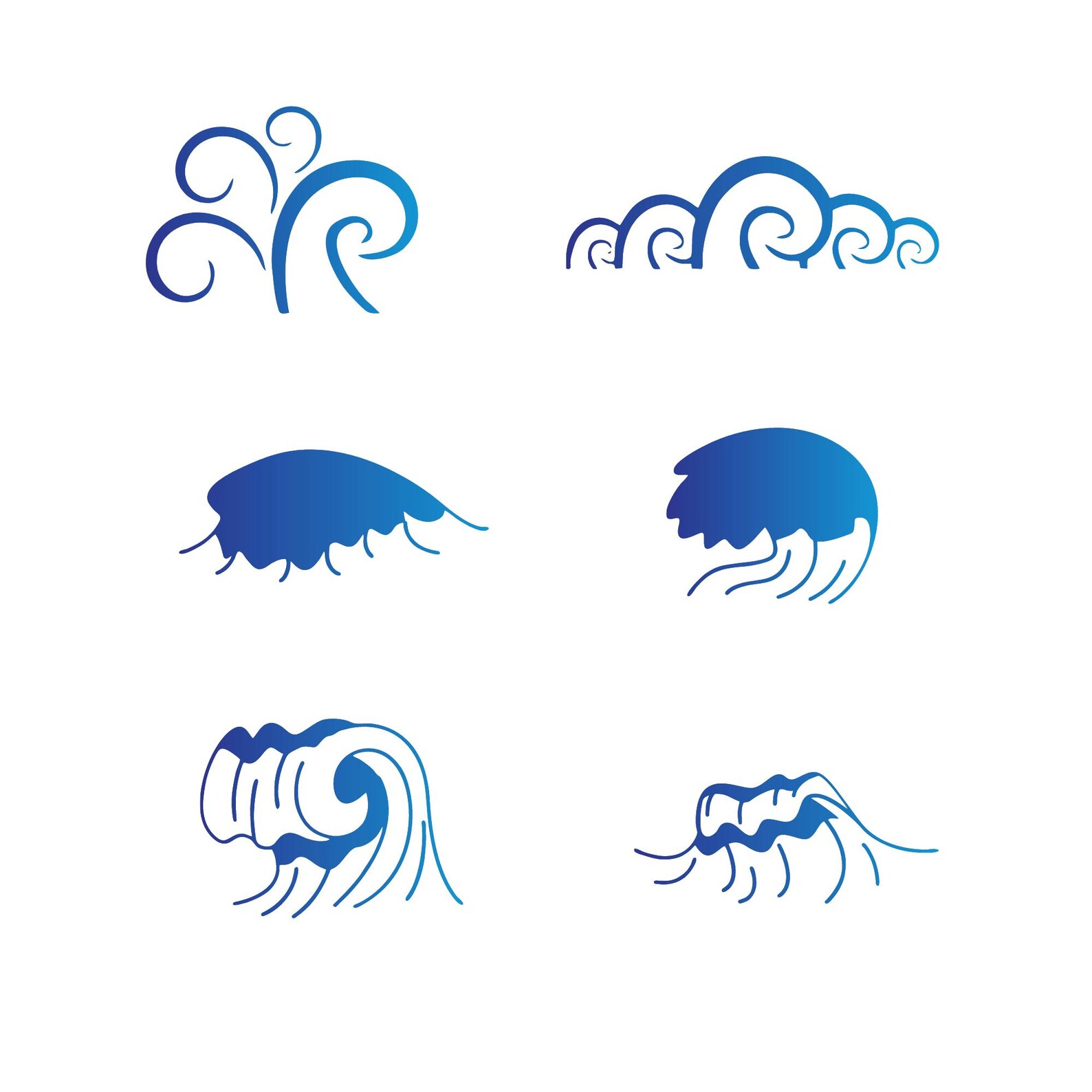 Wave Svg Bundle , Sea Wave Clipart for Cricut, Ocean Wave Silhouette ...
