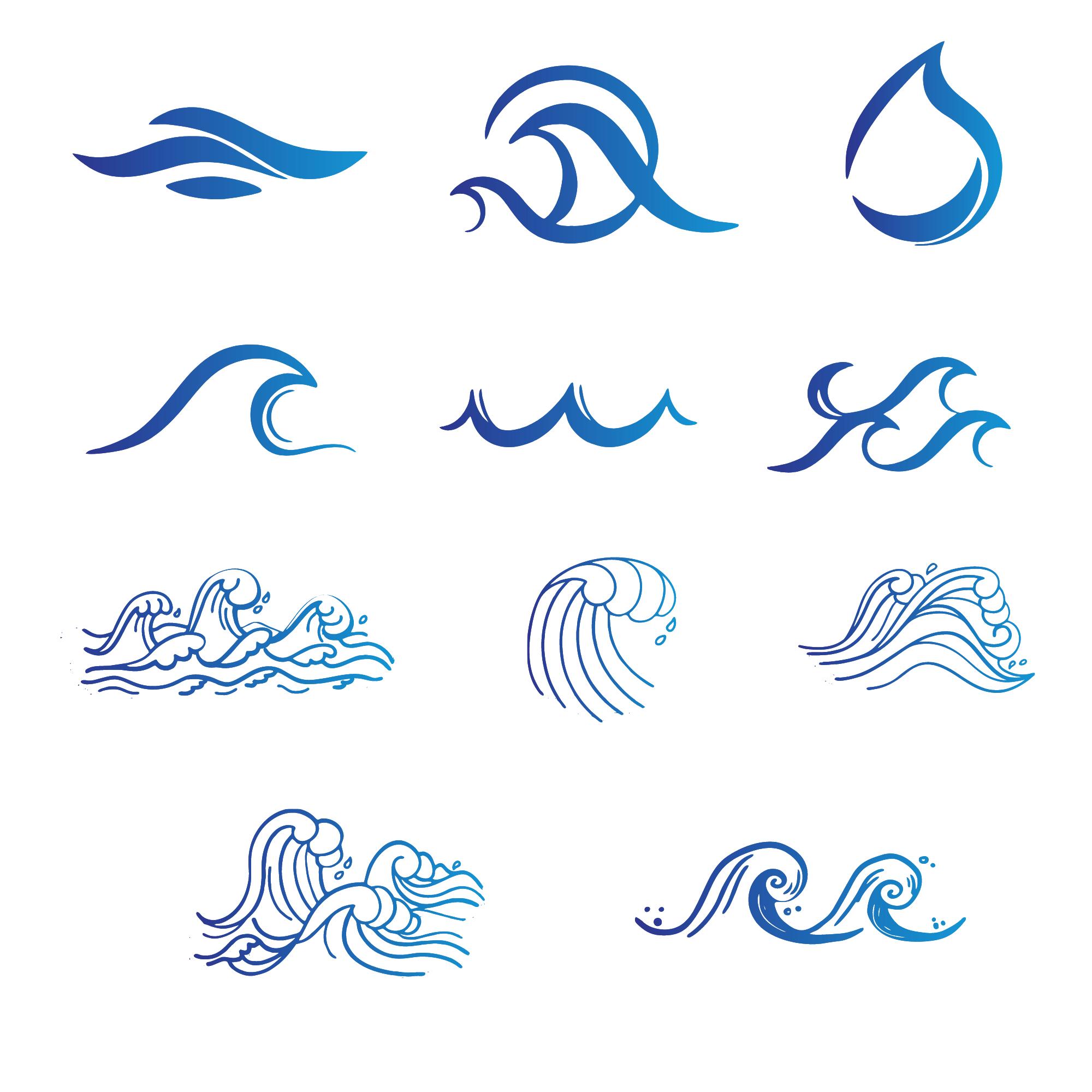 Wave Svg Bundle , Sea Wave Clipart for Cricut, Ocean Wave Silhouette ...
