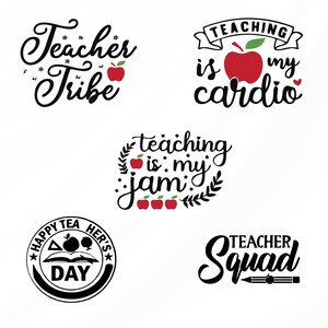 Teacher Svg Bundle, Teacher Life Clipart for Cricut, Teacher Quotes ...