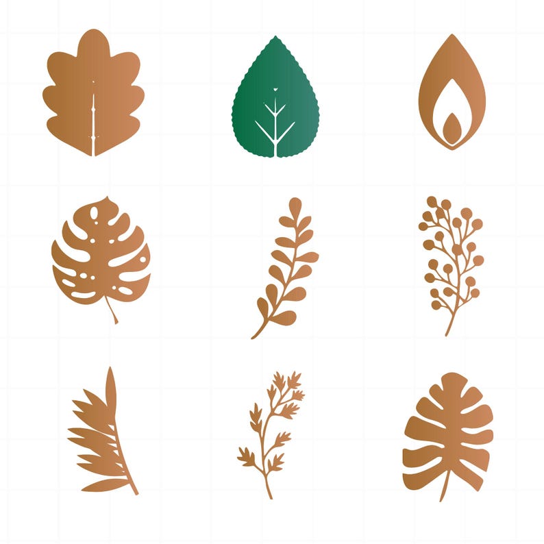 Leaf Svg Bundle, Leaves Clipart for Cricut, Leaf Silhouette, Leaf ...