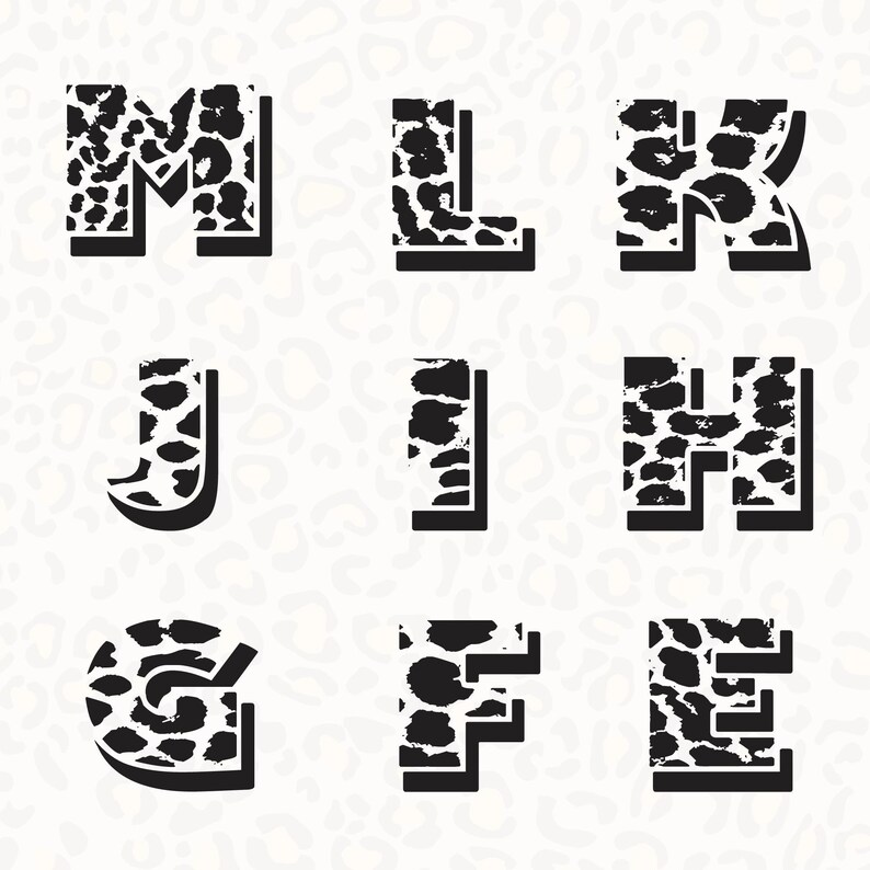 Leopard Print Alphabet Svg Bundle, Leopard Alphabet Clipart for Cricut ...