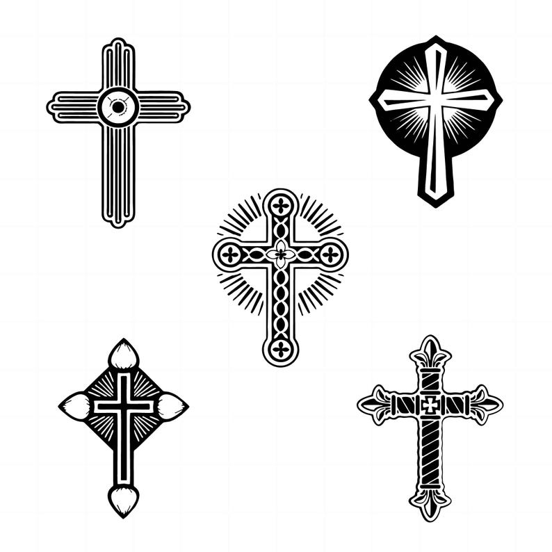 Cross Svg Bundle, Cross Clipart for Cricut, Faith Cross Silhouette ...