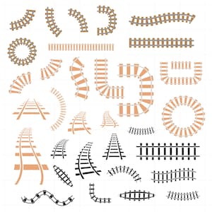 Train Track Svg Bundle, Train Track Clipart for Cricut, Train Track Cut ...