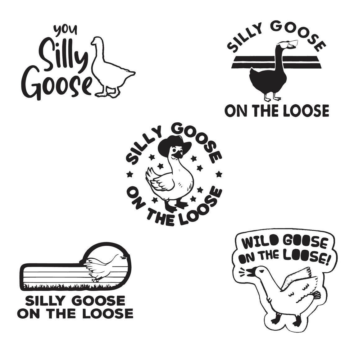 Goose Svg Bundle, Silly Goose Clipart for Cricut, Silly Goose Vector ...