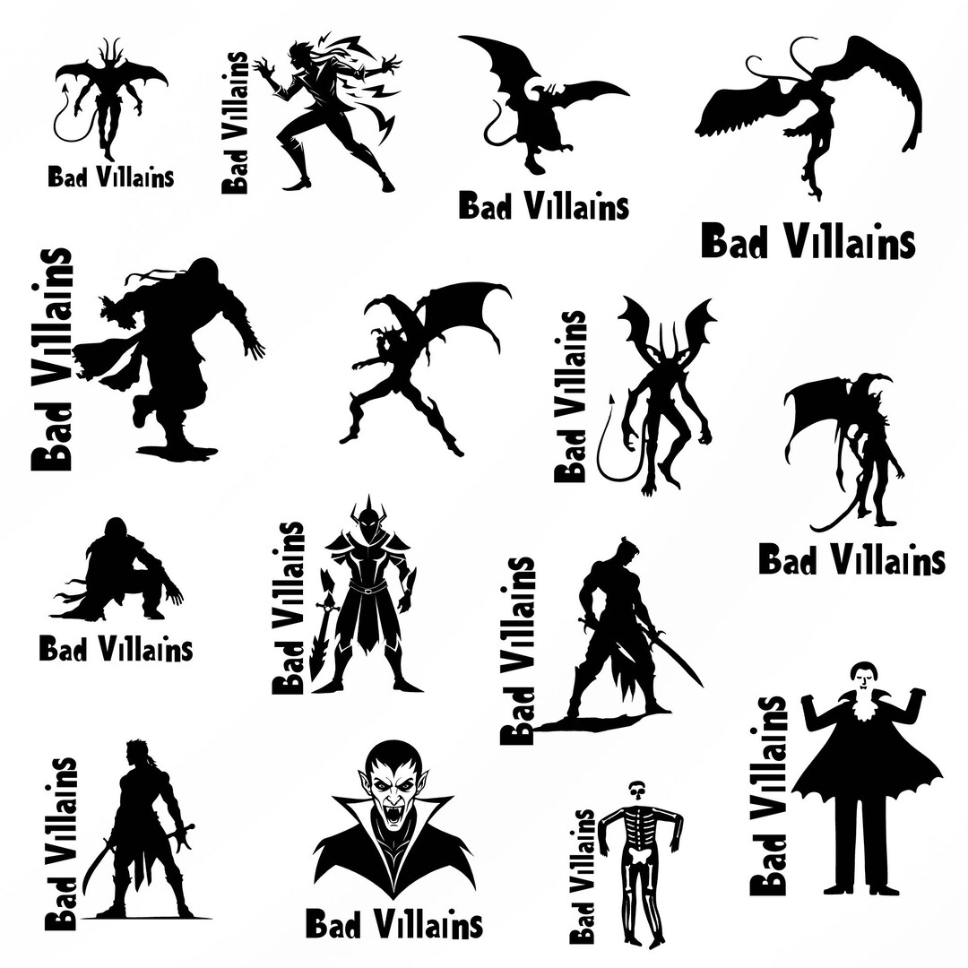 Villains Svg Bundle, Villains Clipart for Cricut, Villains Silhouette ...