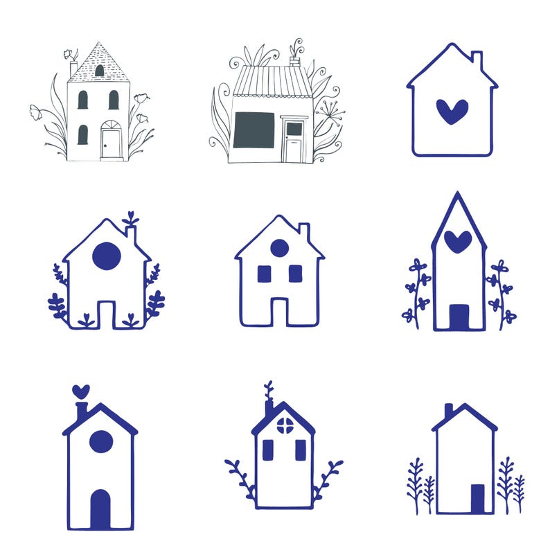 House Svg Bundle , Little House Clipart for Cricut, Roof House ...