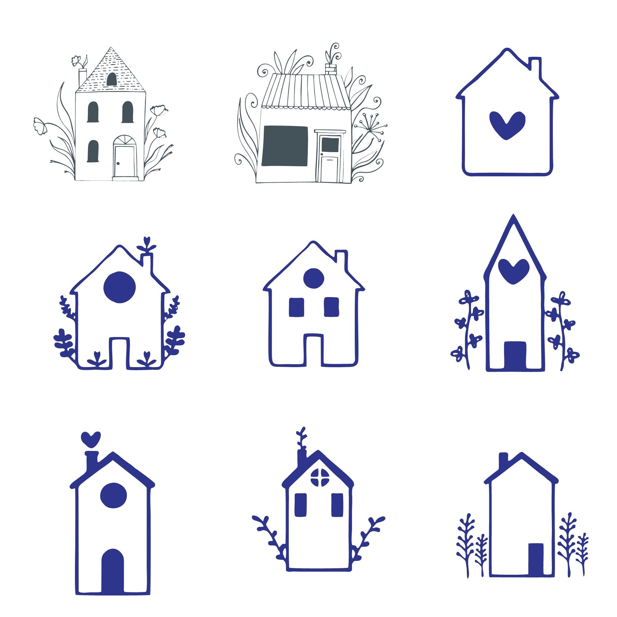 House Svg Bundle , Little House Clipart for Cricut, Roof House ...