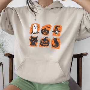 Nostalgic 90s Skeleton Cat Halloween PNG, Orange Black Ghost Cat ...