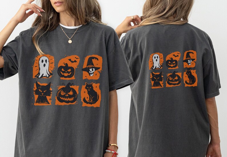 Nostalgic 90s Skeleton Cat Halloween PNG, Orange Black Ghost Cat ...