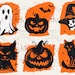 Nostalgic 90s Skeleton Cat Halloween PNG, Orange Black Ghost Cat ...