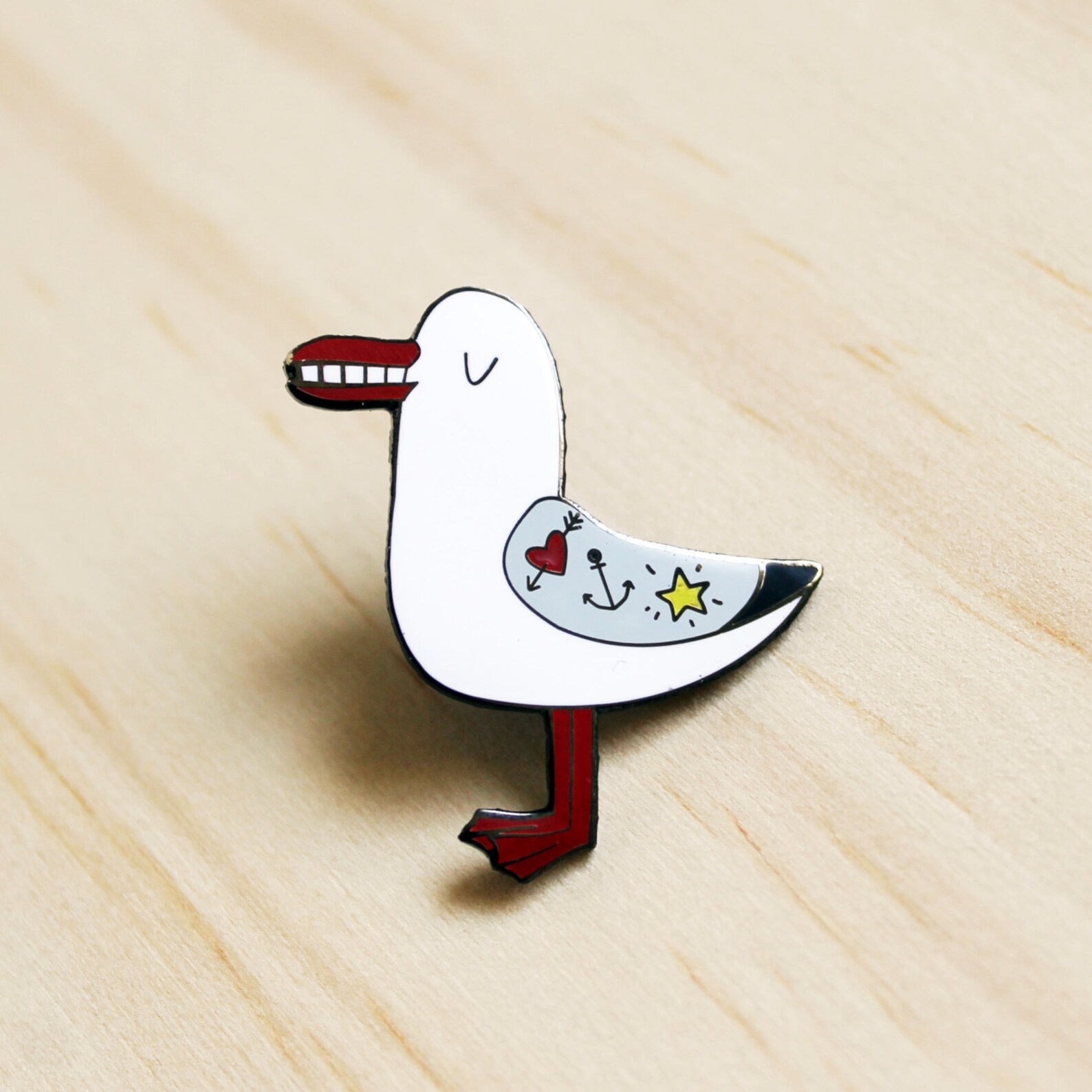 Seagull Pin Tattoo Bird Enamel Pin Sailor Lapel Pin | Etsy