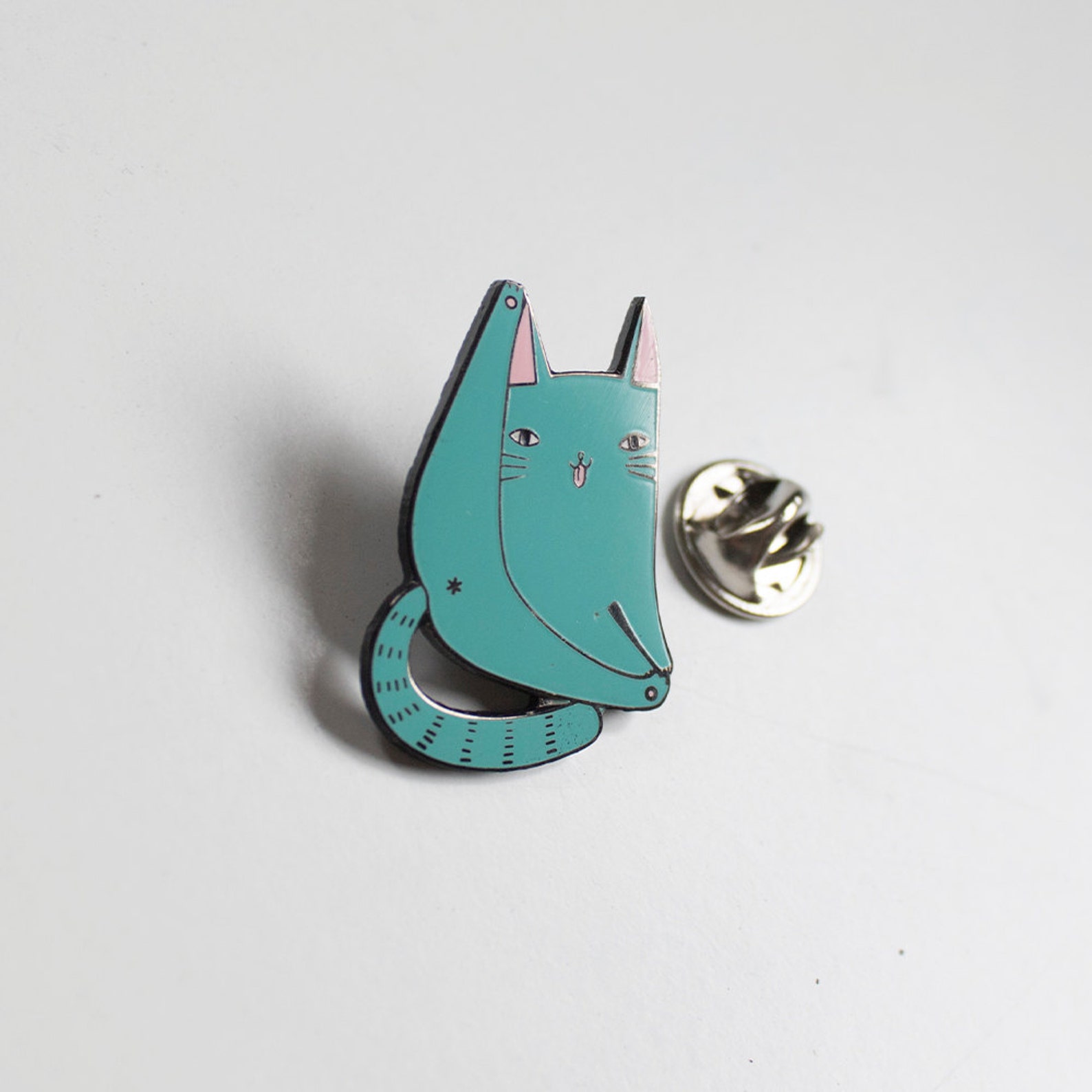 Enamel Pin Blue Cat - Etsy Australia